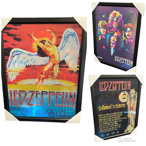 Art | New Led Zeppelin Framed 3d Lenticular Poster Picture | Poshmark